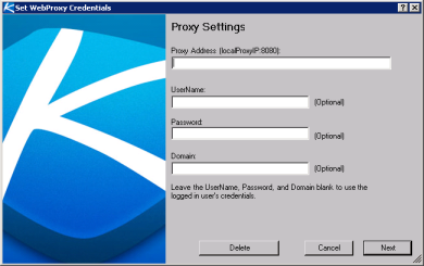 Set Web Proxy Credentials